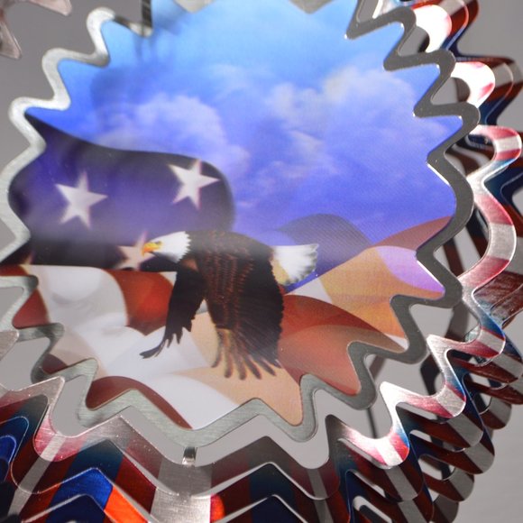 spinfinity | Accents | Large 2 Inch Animated American Eagle And Flag ...